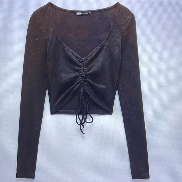 Zara | Tops | Nwt Zara Ruched Ribbed Top | Poshmark